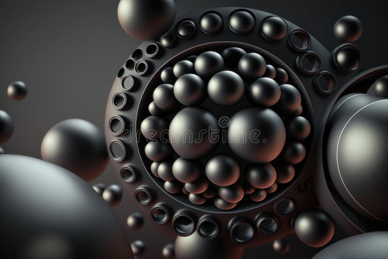 Abctract Matte Spheres on Dark Background. AI Generation Stock ...