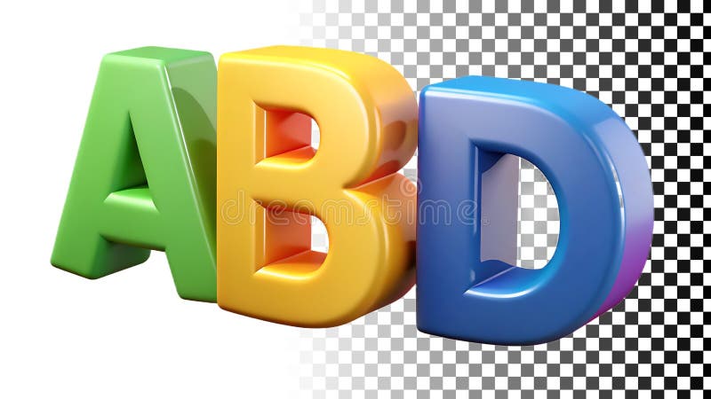 "ABD" Text Blocks, Alphabet Letters and Educational Element Png ...
