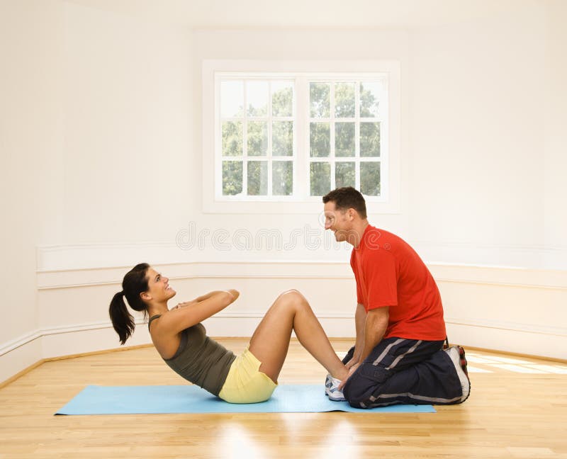 Abdominal exercise stock image. Image of copy, recreation - 4415571