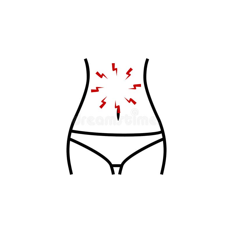 Abdominal Pain Icon. Element of Human Body Pain for Mobile Concept and ...