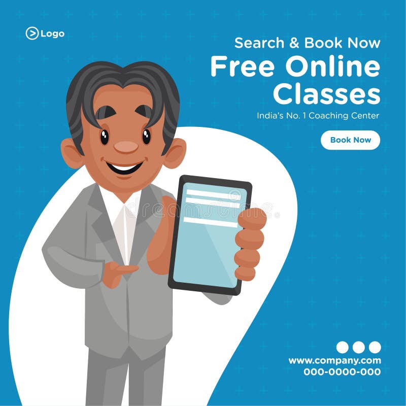 Banner Design of Free Online Classes Stock Vector - Illustration of ...