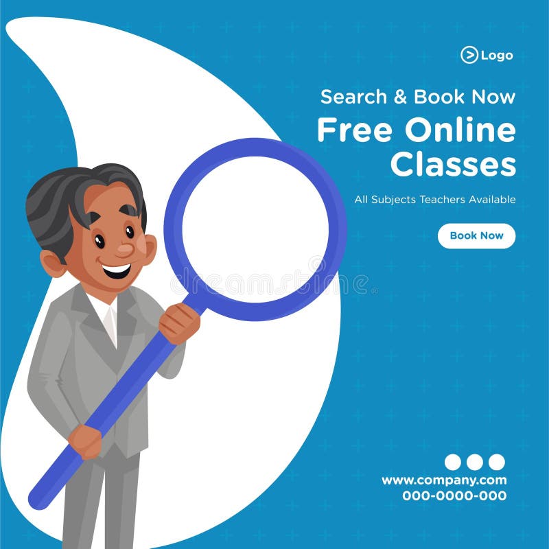 Banner Design of Free Online Classes Stock Vector - Illustration of ...
