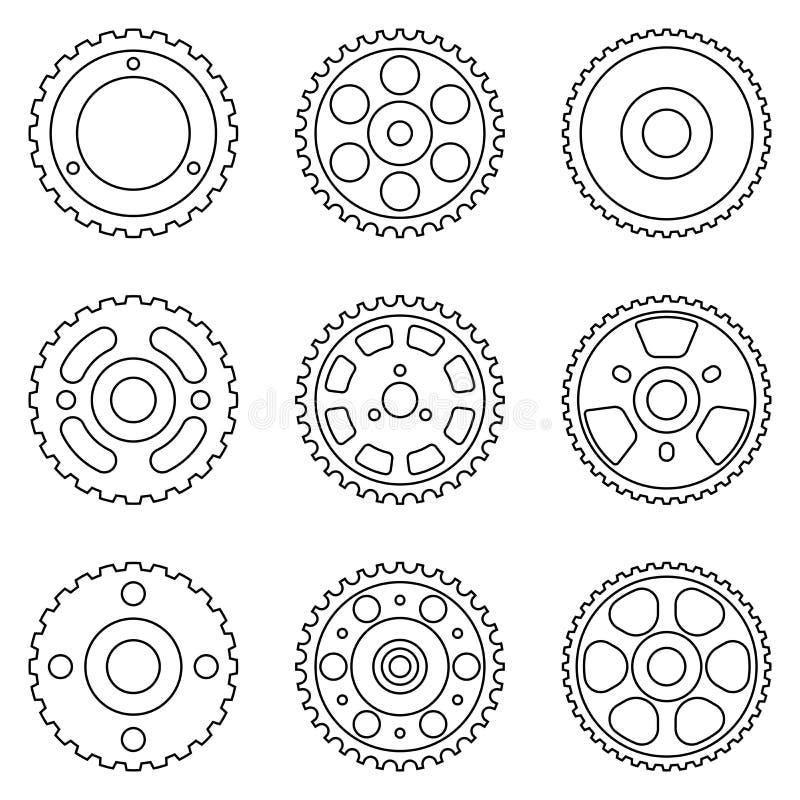 Timing Pulley. Camshaft Sprocket. Vector Illustration Stock Vector ...