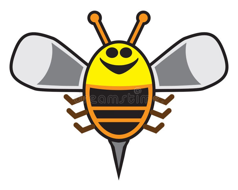 Abeja Feliz De La Historieta Ilustración del Vector - Ilustración de ...