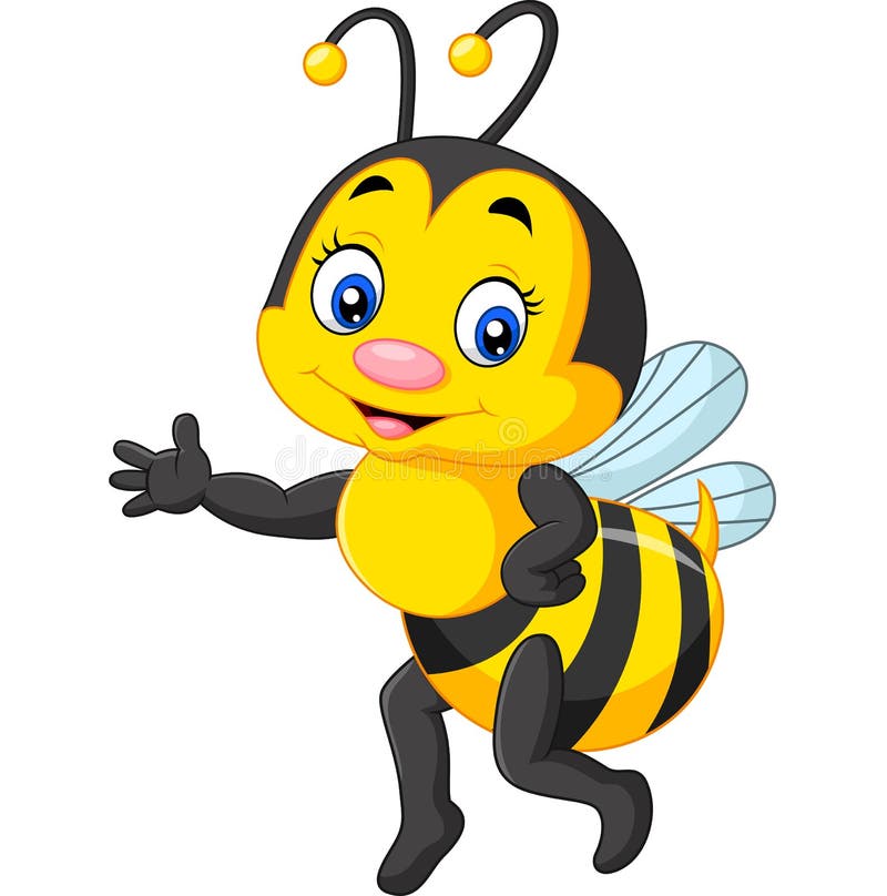 Abeja Feliz Que Presenta La Historieta Ilustración del Vector ...