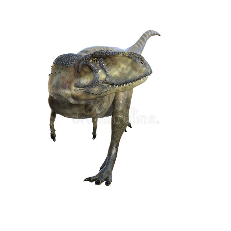 Abelisaurus Dinosaur Isolated 3d Rendering on White Background Stock ...