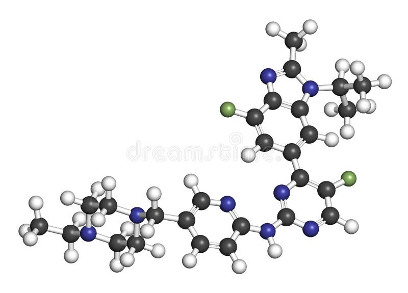 Abemaciclib Molecular Structure Isolated on White Stock Illustration ...