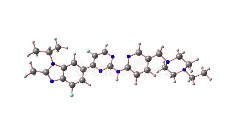 Abemaciclib Molecular Structure Isolated on White Stock Illustration ...