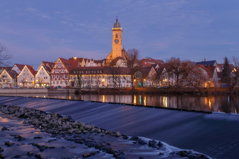 Stadt Nuertingen am Neckar in Deutschland Stockbild - Bild von draussen ...