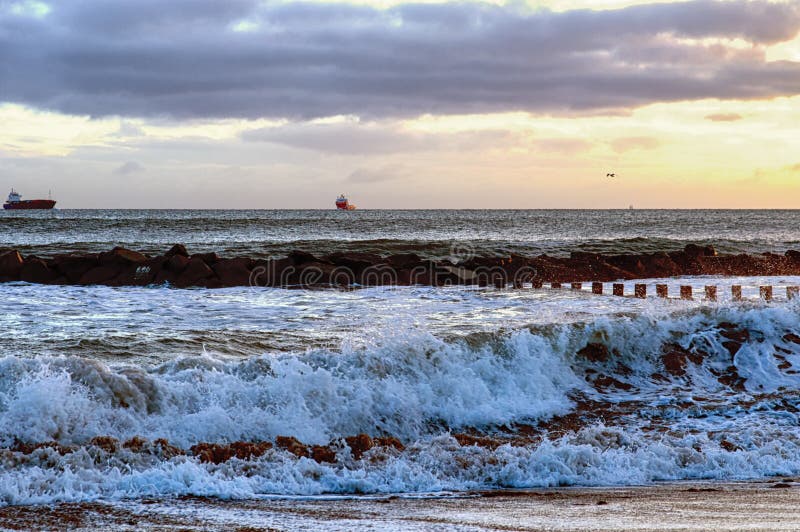 Aberdeen Beach stock image. Image of bollard, equipment - 49910031