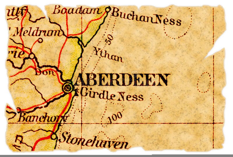 Aberdeen old map stock image. Image of torn, britain - 15977047