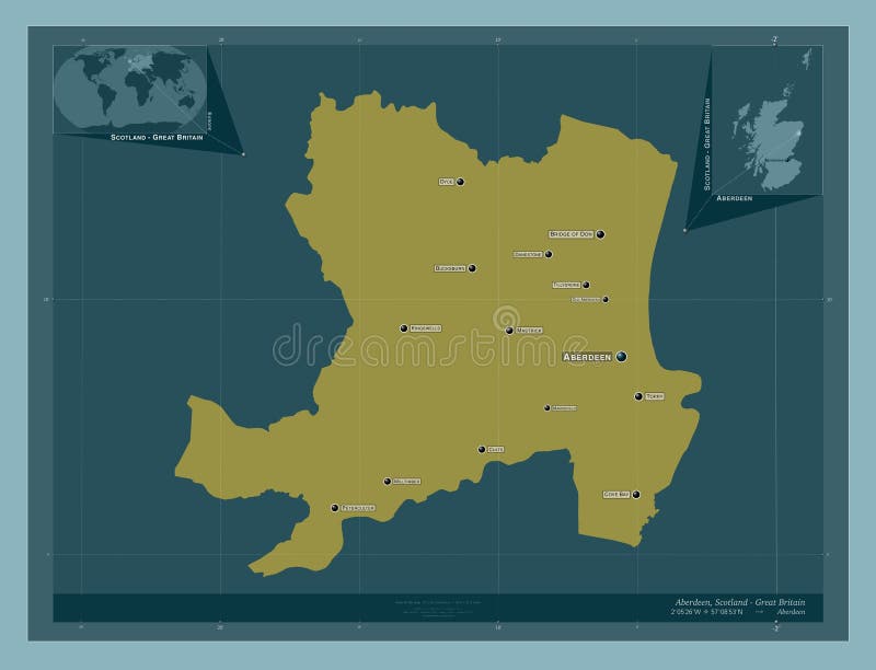 Aberdeen, Scotland - Great Britain. Solid. Labelled Points of Ci Stock ...