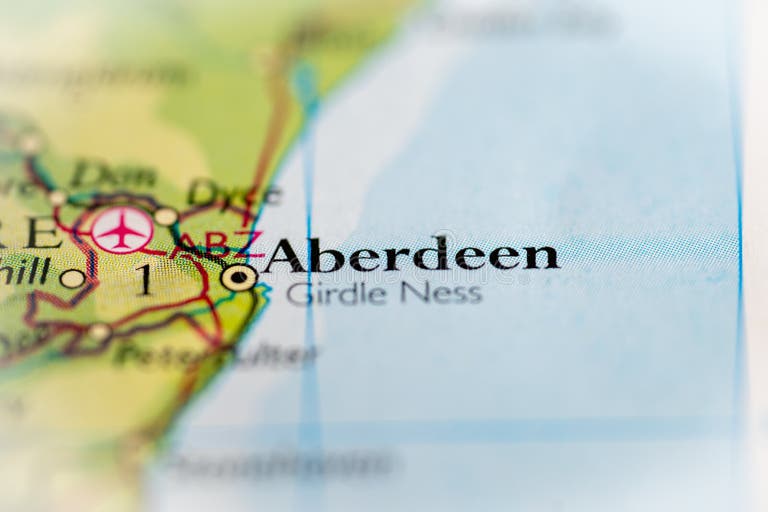 Aberdeen, Scotland Highlighted on a World Map Stock Image - Image of ...