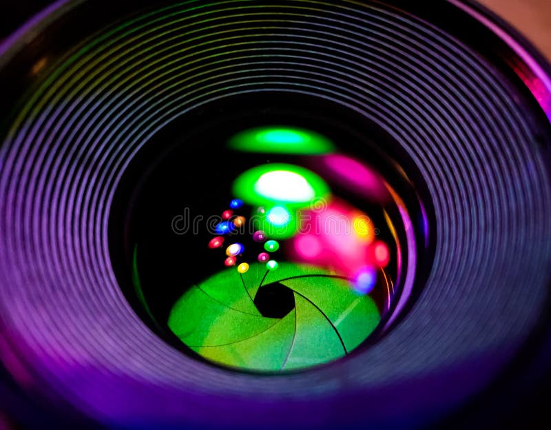 Abertura De Lente Y Reflejo De Luz Foto de archivo - Imagen de azul ...