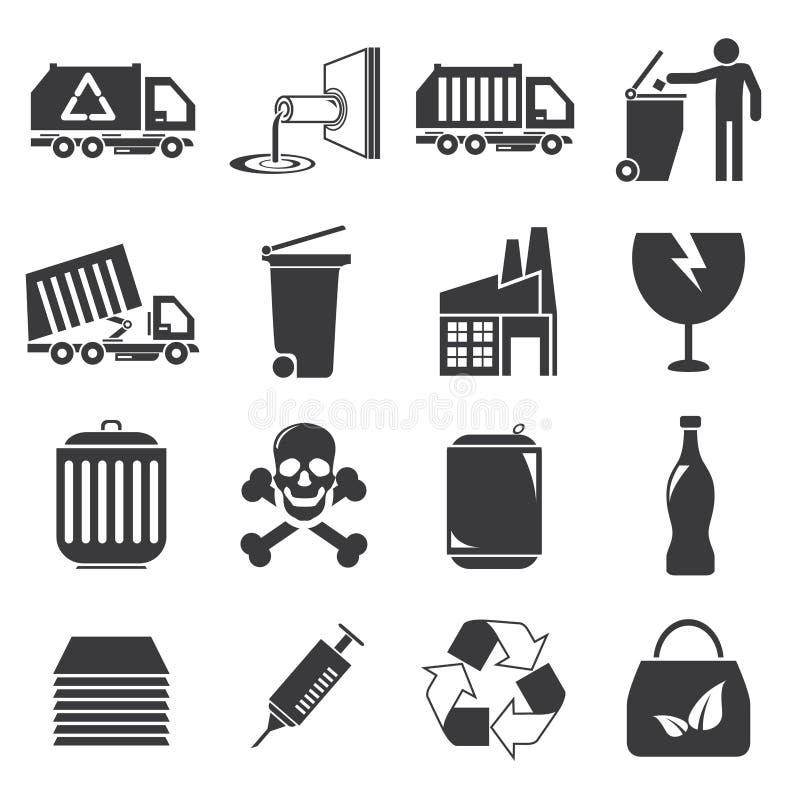Abfall-Abfall-Abfall-Abraumhalde-Standort Cliparts-Ikonen Vektor ...
