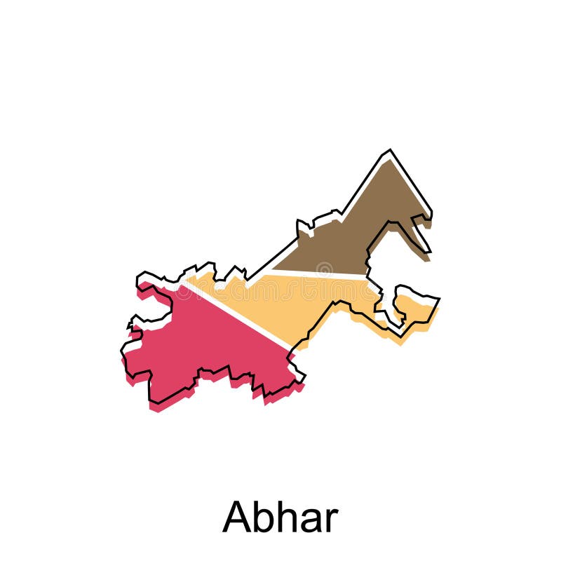 Abhar City of Iran Map Vector Illustration, Vector Design Template ...