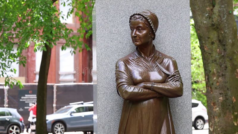Abigail Adams Statue at the Commonwealth Ave, Boston Stock Video ...