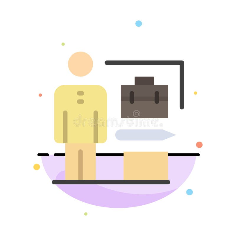 Abilities, Accomplished, Achieve, Businessman Abstract Flat Color Icon ...