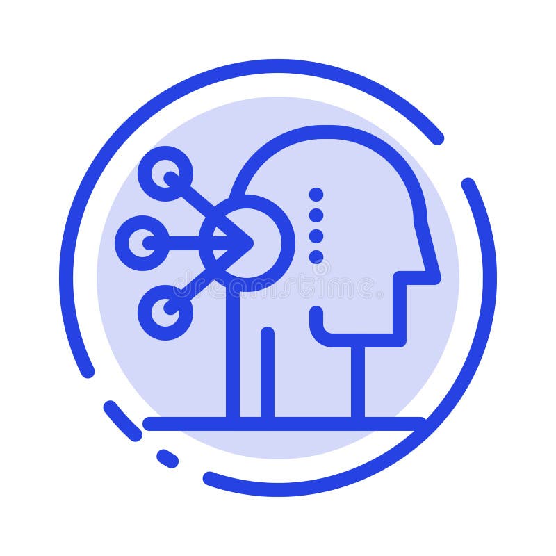 Abilities, Assortment, Concentration, Human Blue Dotted Line Line Icon ...