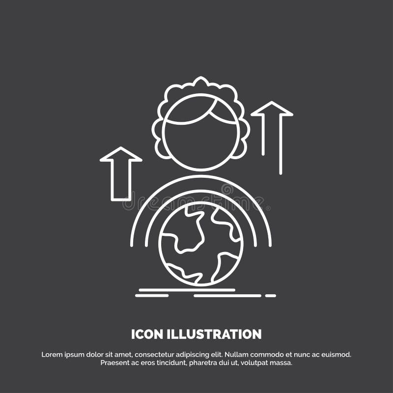 Abilities, Development, Female, Global, Online Icon. Line Vector Symbol ...