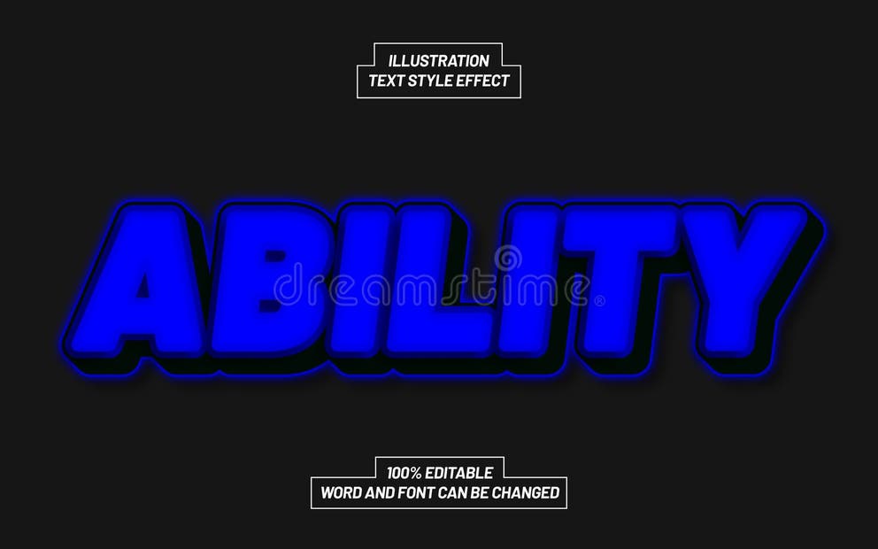 Ability 3D Bold Text Style Effect Stock Vector - Illustration of ...