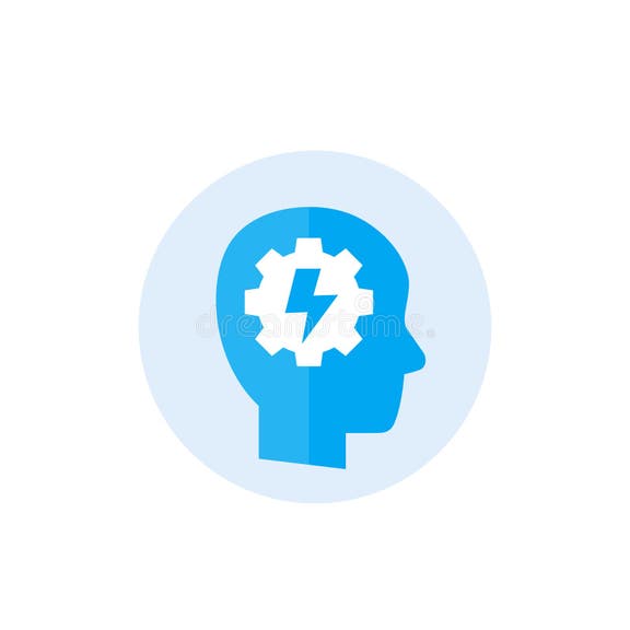 Ability Icon with Human Head and Gear Stock Vector - Illustration of ...