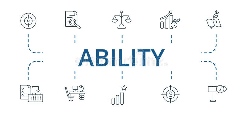 Ability Icon Set. Contains Editable Icons Theme Such As Ambitions ...