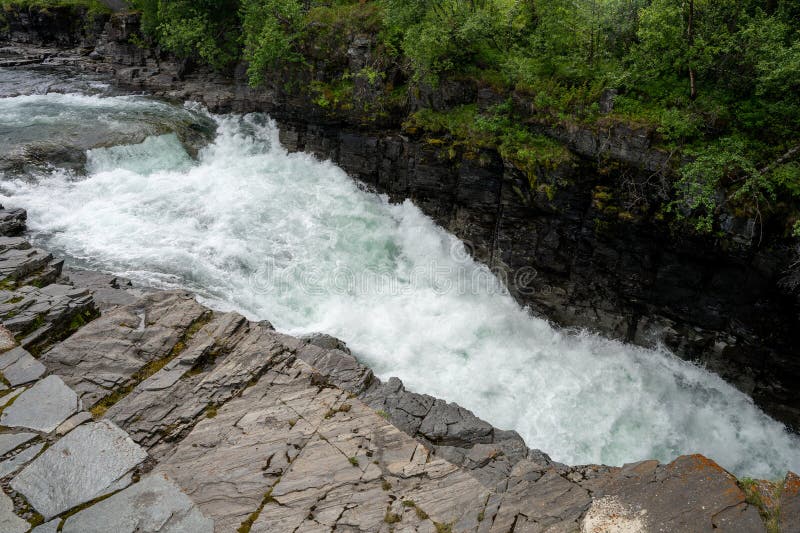 Abisko River Canyon in Abisko National Park, Sweden Stock Photo - Image ...
