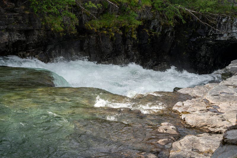 Abisko River Canyon in Abisko National Park, Sweden Stock Photo - Image ...