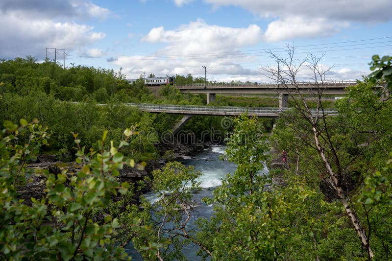Abisko River Canyon in Abisko National Park, Sweden Stock Photo - Image ...
