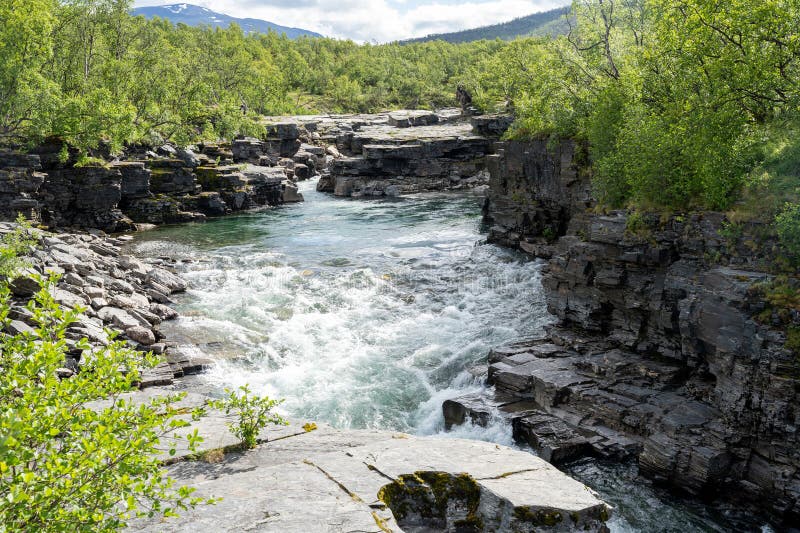 Abisko River Canyon in Abisko National Park, Sweden Stock Image - Image ...