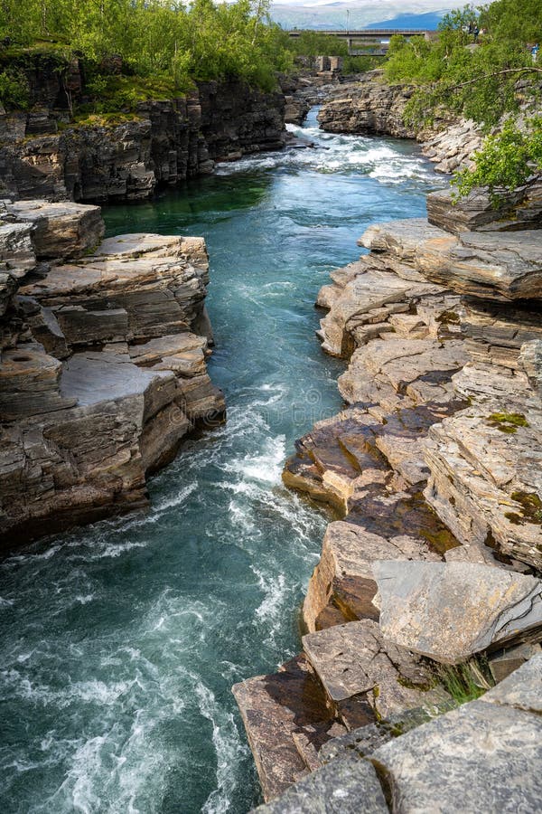 Abisko River Canyon in Abisko National Park, Sweden Stock Image - Image ...