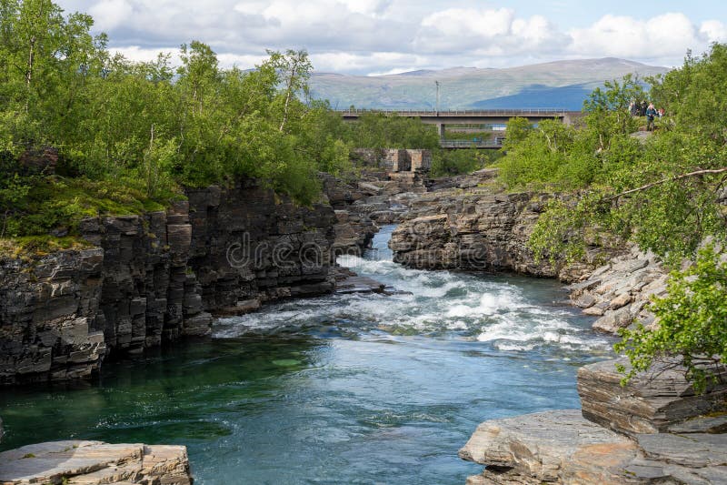 Abisko River Canyon in Abisko National Park, Sweden Stock Photo - Image ...