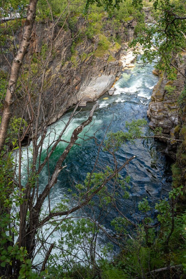 Abisko River Canyon in Abisko National Park, Sweden Stock Image - Image ...
