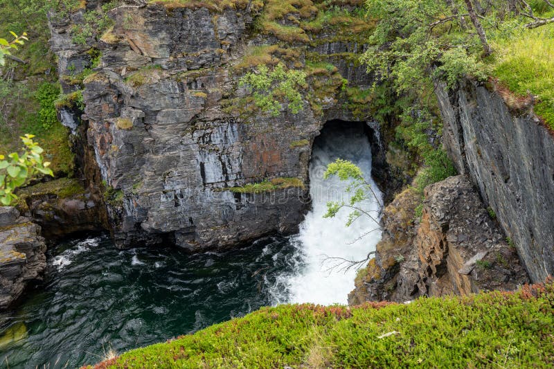 Abisko River Canyon in Abisko National Park, Sweden Stock Photo - Image ...