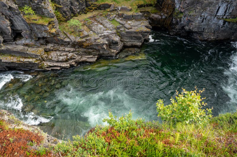 Abisko River Canyon in Abisko National Park, Sweden Stock Photo - Image ...
