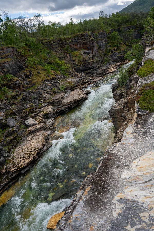 Abisko River Canyon in Abisko National Park, Sweden Stock Image - Image ...