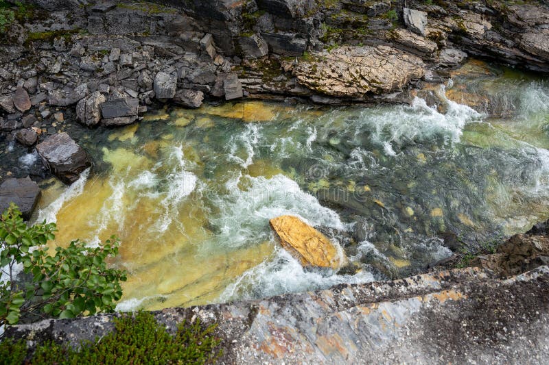 Abisko River Canyon in Abisko National Park, Sweden Stock Image - Image ...