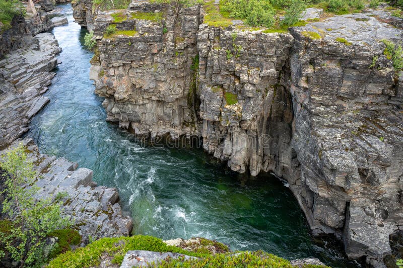 Abisko River Canyon in Abisko National Park, Sweden Stock Photo - Image ...