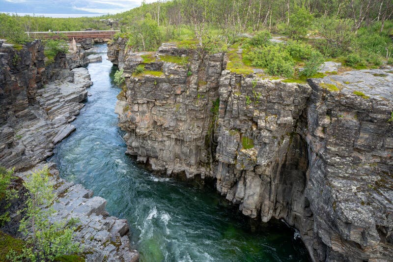 Abisko River Canyon in Abisko National Park, Sweden Stock Image - Image ...