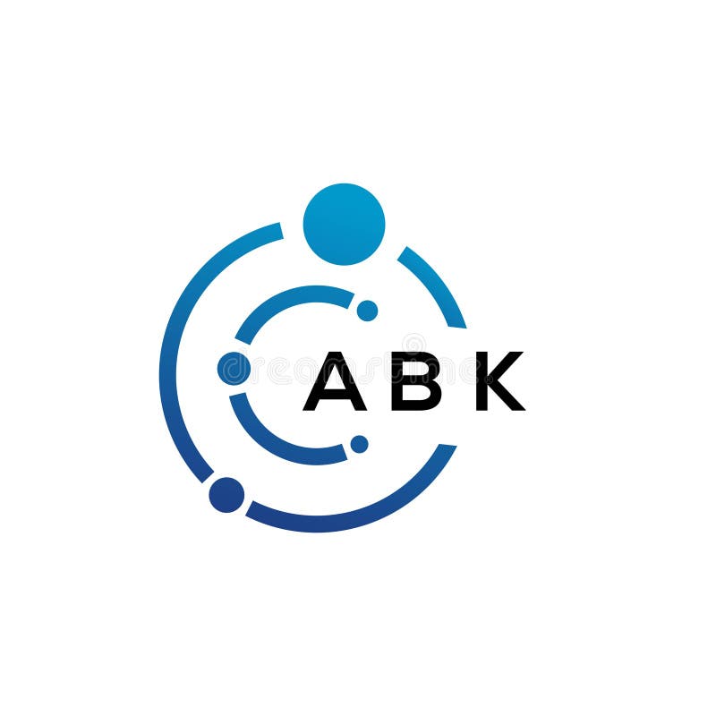 ABK Letter Logo Design on Black Background. ABK Creative Initials ...