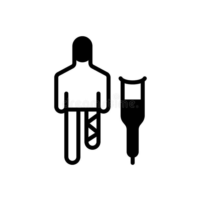 Black Solid Icon for Able, Amputated and Leg Stock Vector ...