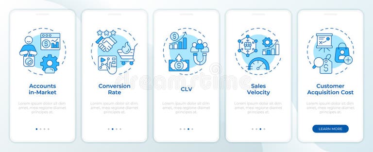 ABM Efficiency Blue Onboarding Mobile App Screen Stock Illustration ...