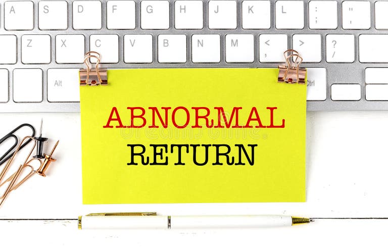 ABNORMAL RETURN Text on Yellow Sticky on Keyboard Stock Image - Image ...