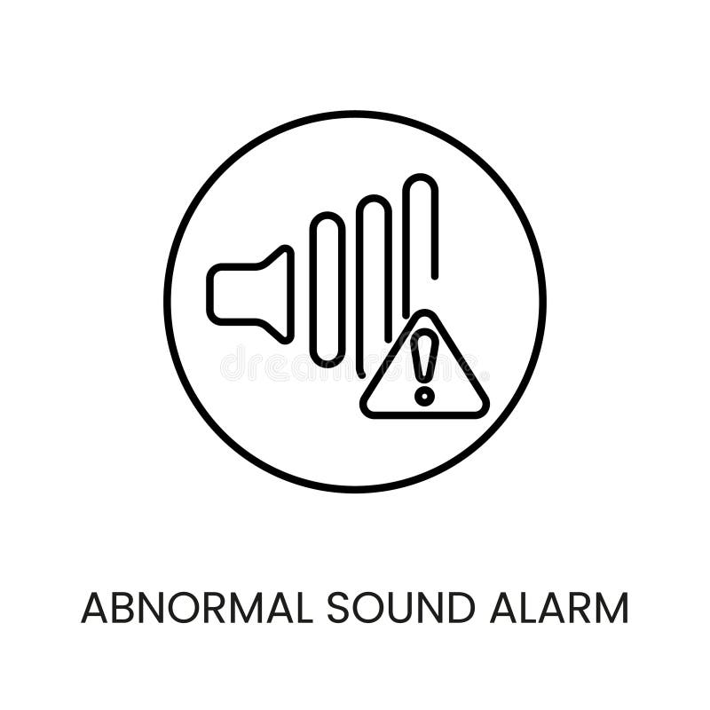 Abnormal Sound Alarm Line Vector Icon for Packaging on Cctv Camera with ...