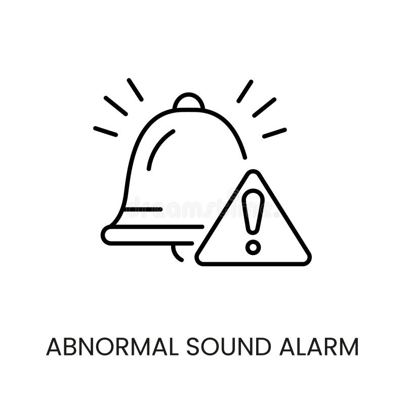 Abnormal Sound Alarm Line Vector Icon for Packaging on Cctv Camera with ...