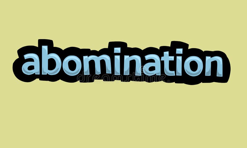 ABOMINATION Writing Vector Design on a Yellow Background Stock ...
