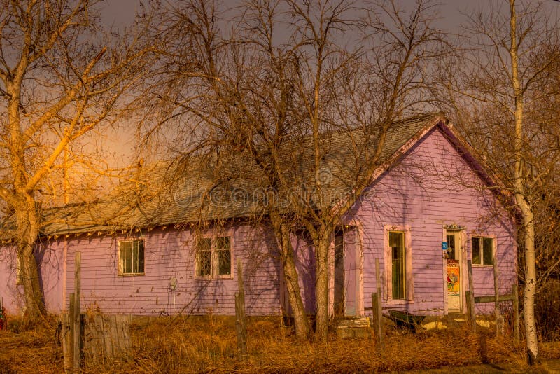 Rustic Old Homes in Town Herrington Alberta Canada Stock Photo - Image ...