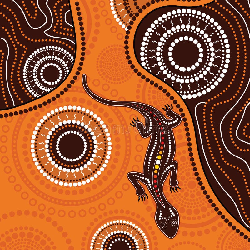 Aboriginal Art Vector Background. Stock Vector - Illustration of ...