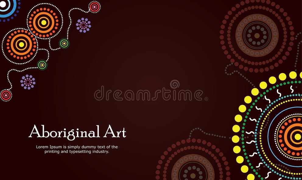 Aboriginal Art Banner. Vector Banner with Text. Stock Vector ...
